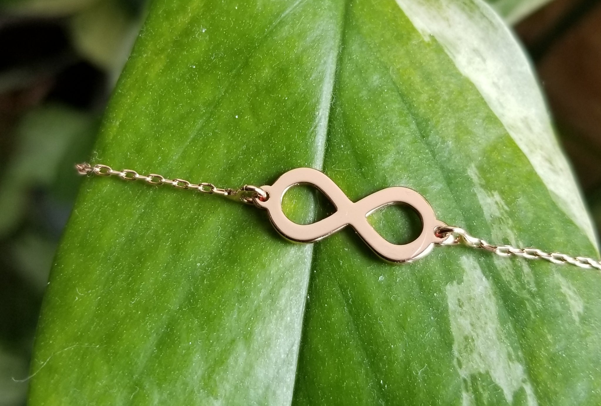 Home › 18K Rose Gold plated infinity anklet bracelet