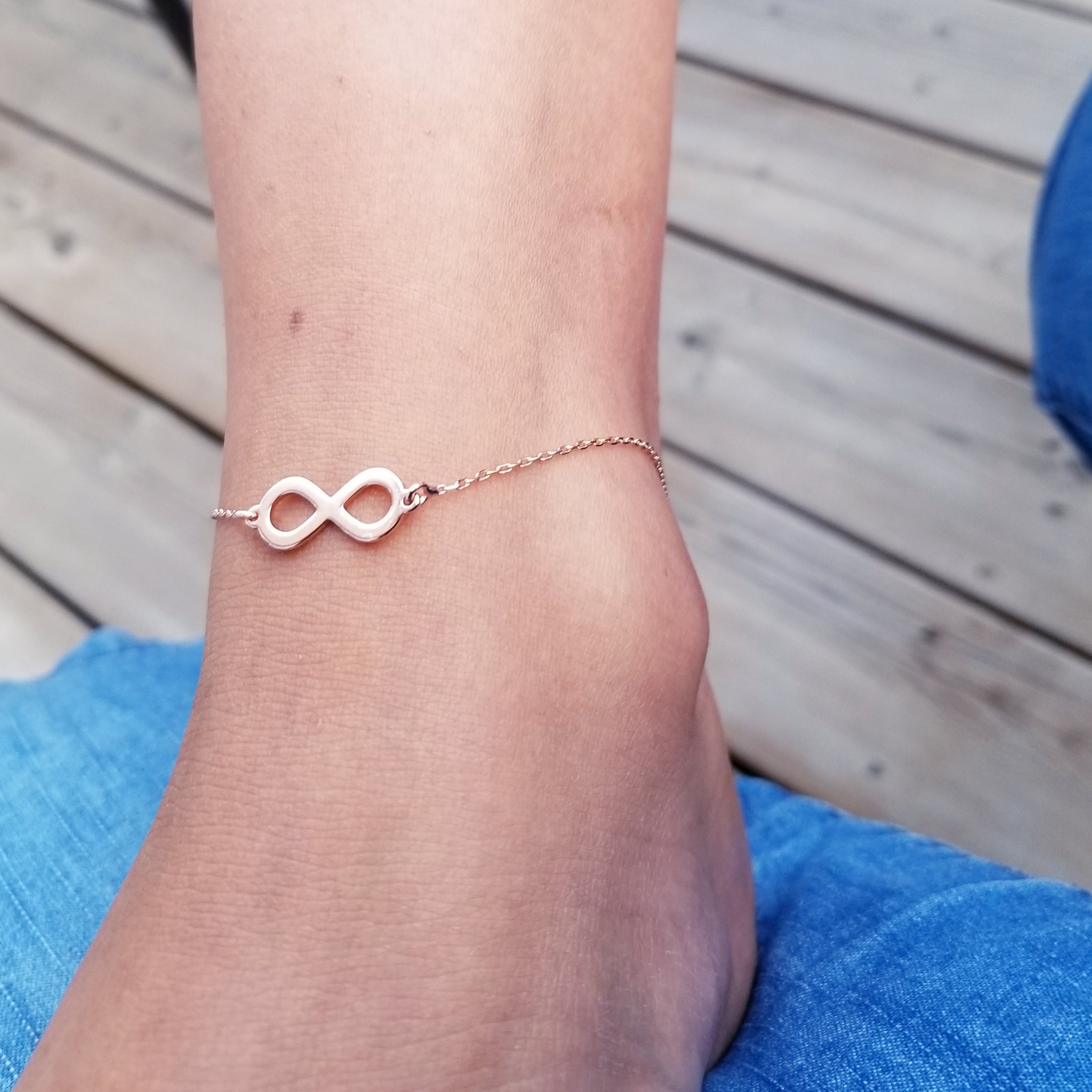 Home › 18K Rose Gold plated infinity anklet bracelet