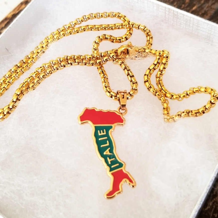 Home › Italy Map Necklace